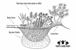 How to Build a Rain Garden to Capture Runoff - Tenth Acre Farm